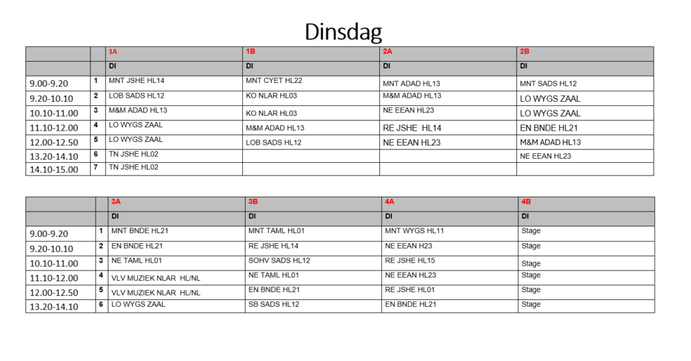 Weekrooster - Hogelant